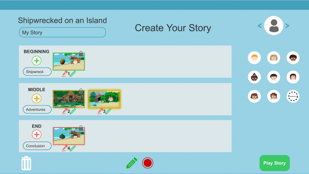 Story Creation Interface - The Embodied Learning & Experience LAB