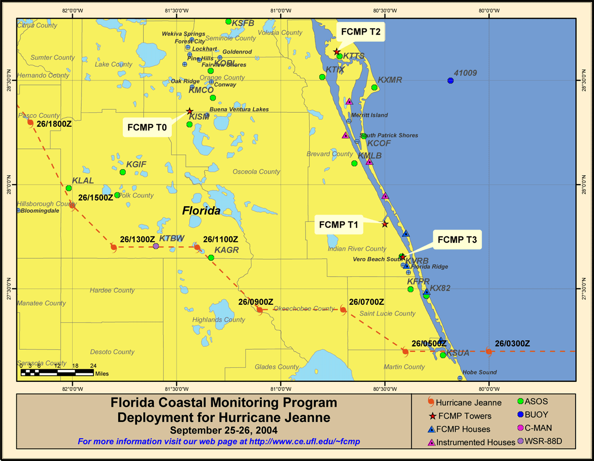 Tower Deployment – Jeanne - Florida Coastal Monitoring Program