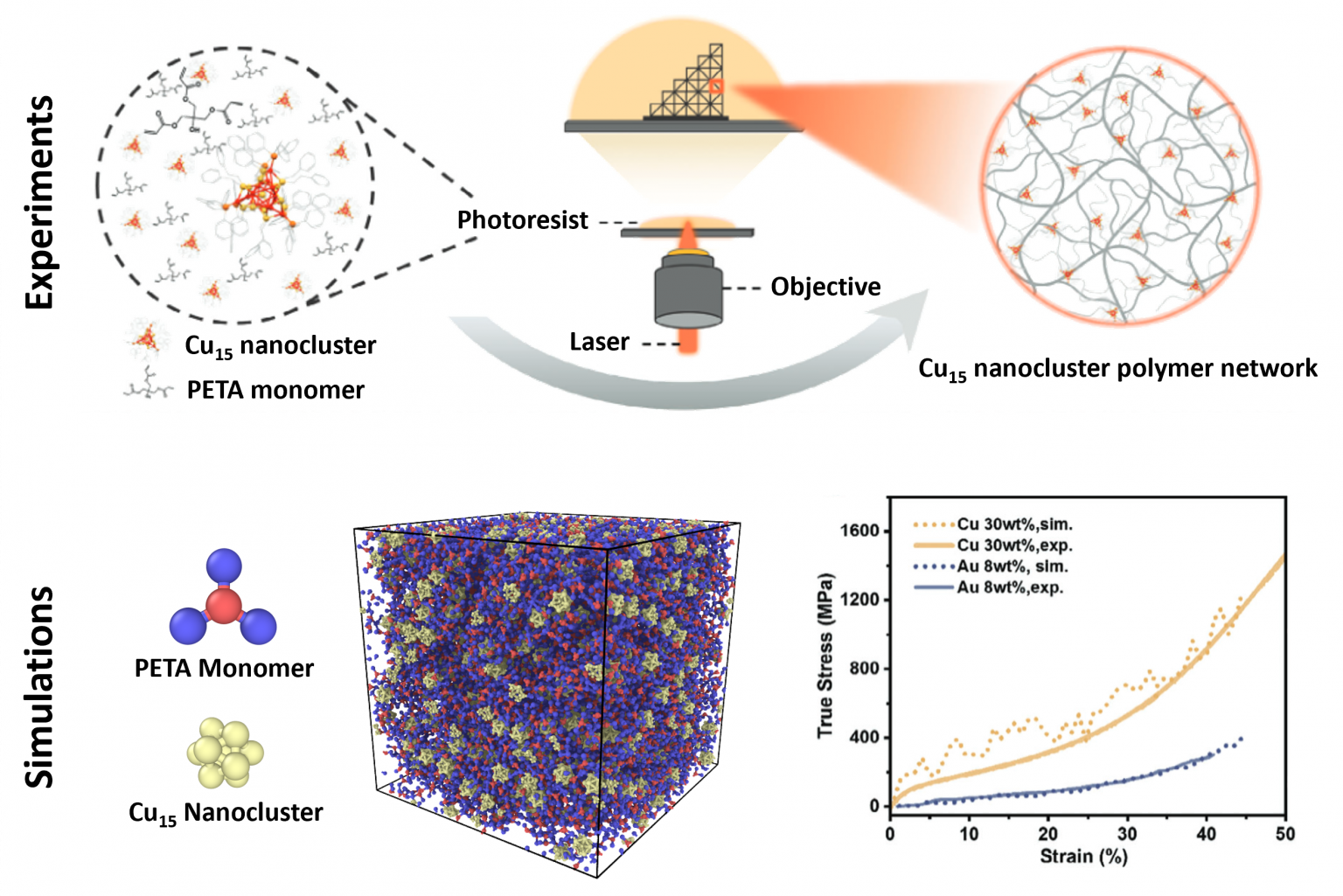 Copper-Nanocluster-Polymer Nanolattices - The Liang Lab